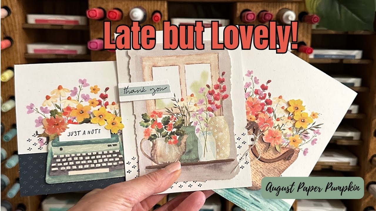 Late but Lovely! August Paper Pumpkin Farmhouse Florals Kit - YouTube