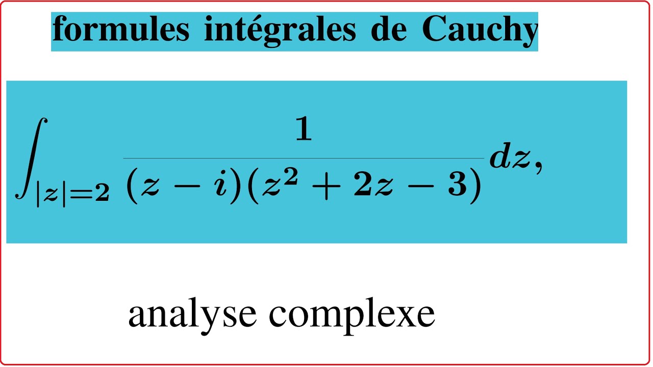 analyse complex ||formule intégrale de cauchy|| exercice - YouTube