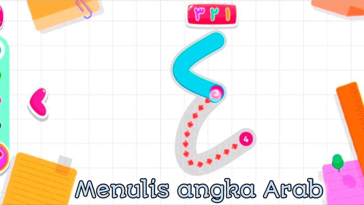 Belajar menulis angka Arab | Huruf Hijaiyah | Game edukasi anak-anak ...