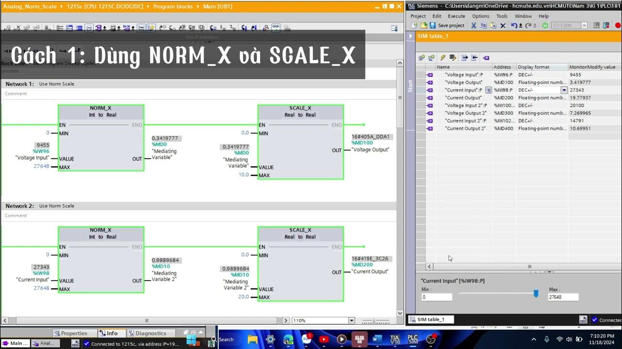 Processing of Input Analog Signal by using NORM_X/SCALE_X (TIA Portal) - YouTube