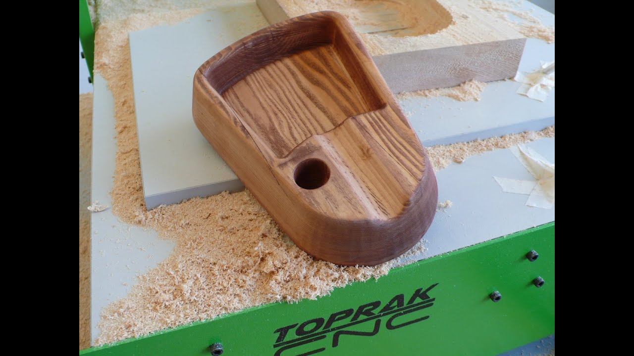 CNC 3D Model Carving, CNC cigar ashtray, Walnut tree ashtray - YouTube