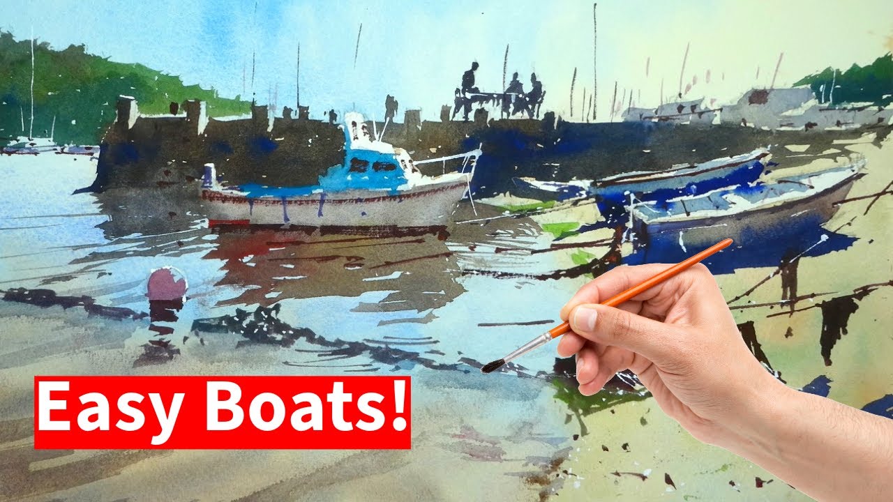 Easy Boat Painting to Capture the Light - YouTube