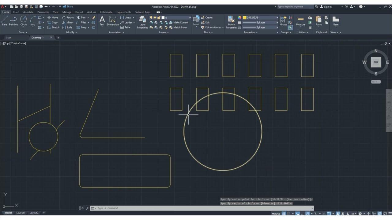 [#03] AutoCAD Tutorial - How to Trim; Fillet & Array - YouTube
