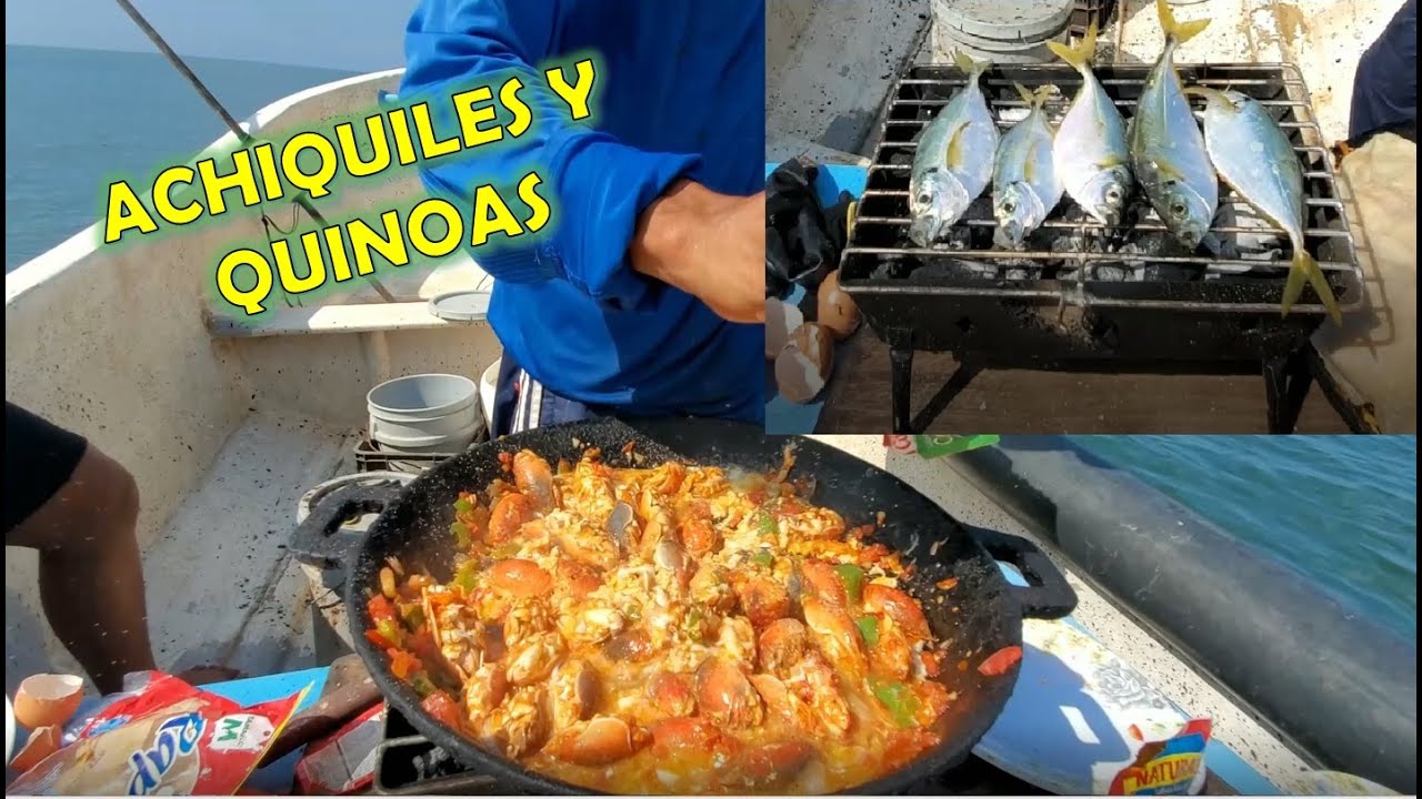 Miren que delicia de Achiquiles con pescado asado en altamar - YouTube