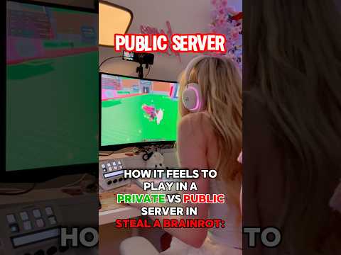 Playing “STEAL A BRAINROT”in PUBLIC VS. PRIVATE Server on ROBLOX! 🤗😡