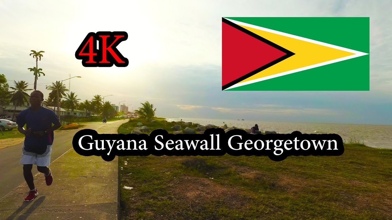 4K Guyana Seawall Georgetown- Walking Along the Beach - Sept 2017 ...