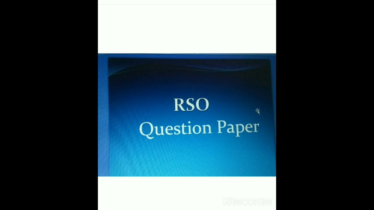 RSO Questions List 1 - YouTube