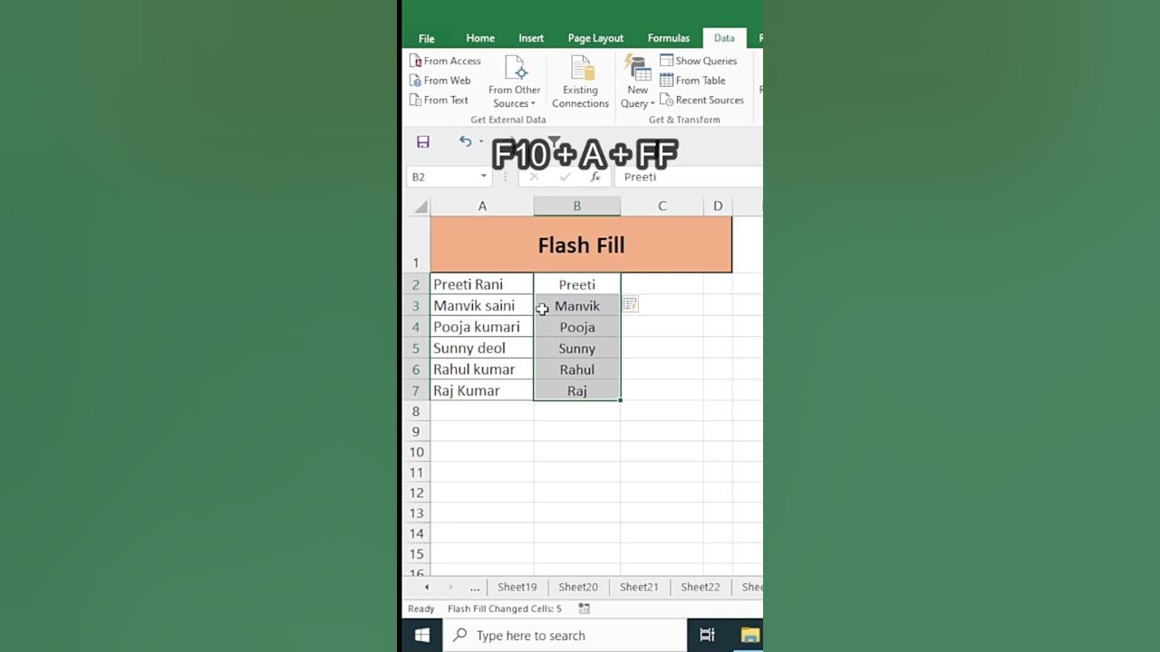 Flash Fill - Excel | Excel Tips & Trick Using Flash Fill Option In Excel #shorts - YouTube