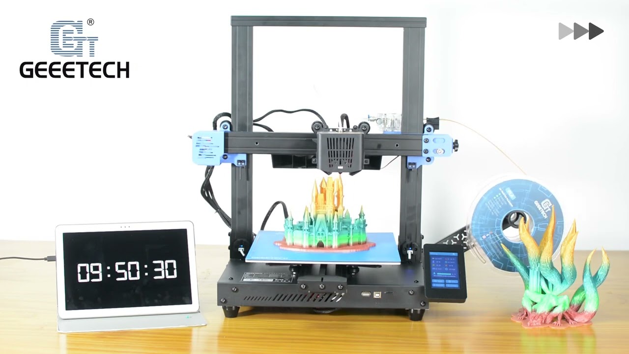 High Speed 3D Printer Geeetech THUNDER Printing Castle - YouTube