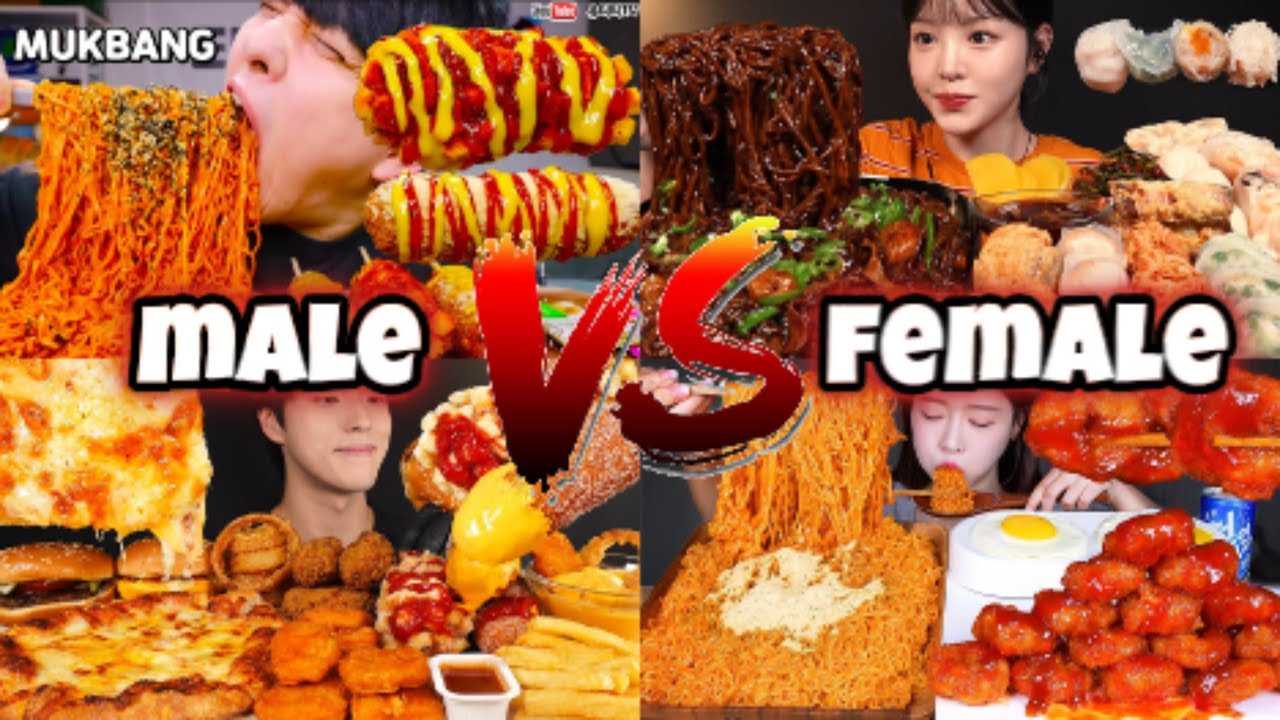 Hungry Male VS Hungry Female Mukbang! 🤯🍔 - YouTube