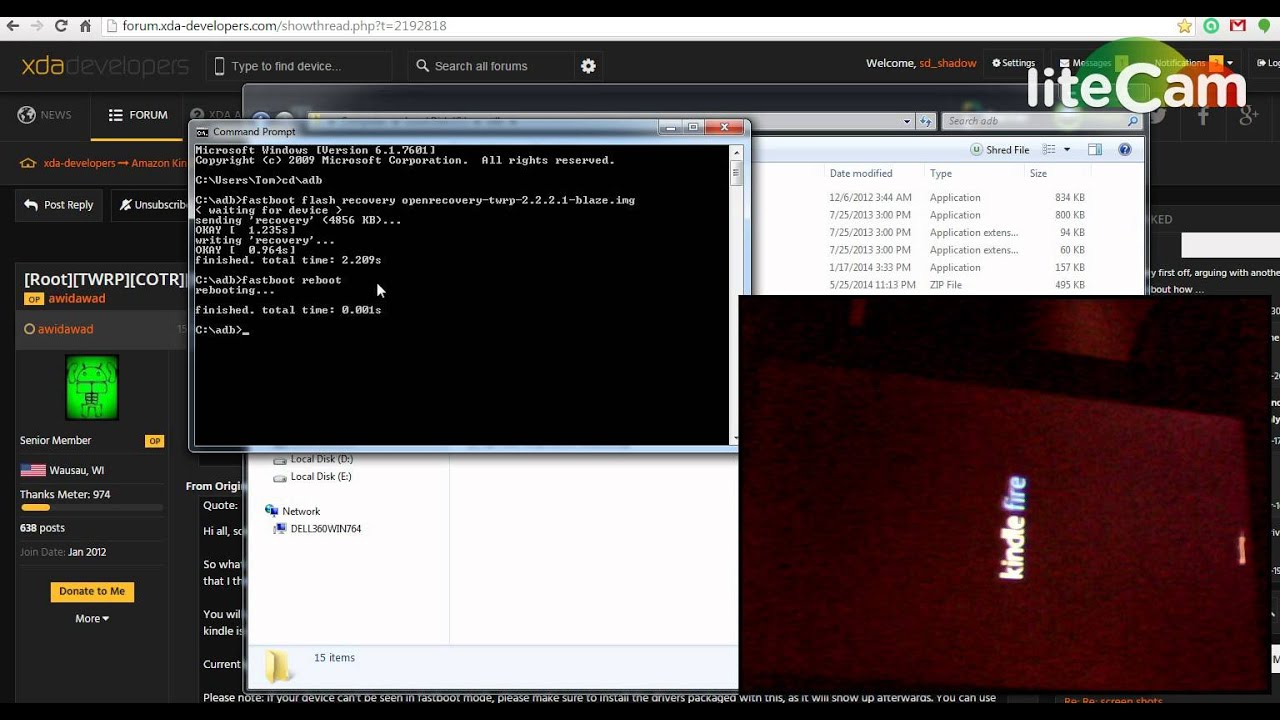 FlashingTWRP in FFF bootloader For Kindle Fire 1 - YouTube
