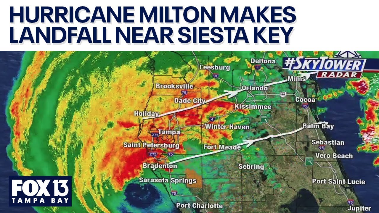 Hurricane Milton makes landfall near Siesta Key - YouTube