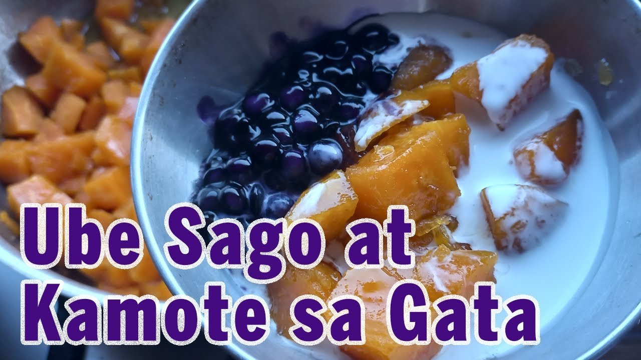 Ube sago and Kamote sa Gata - YouTube