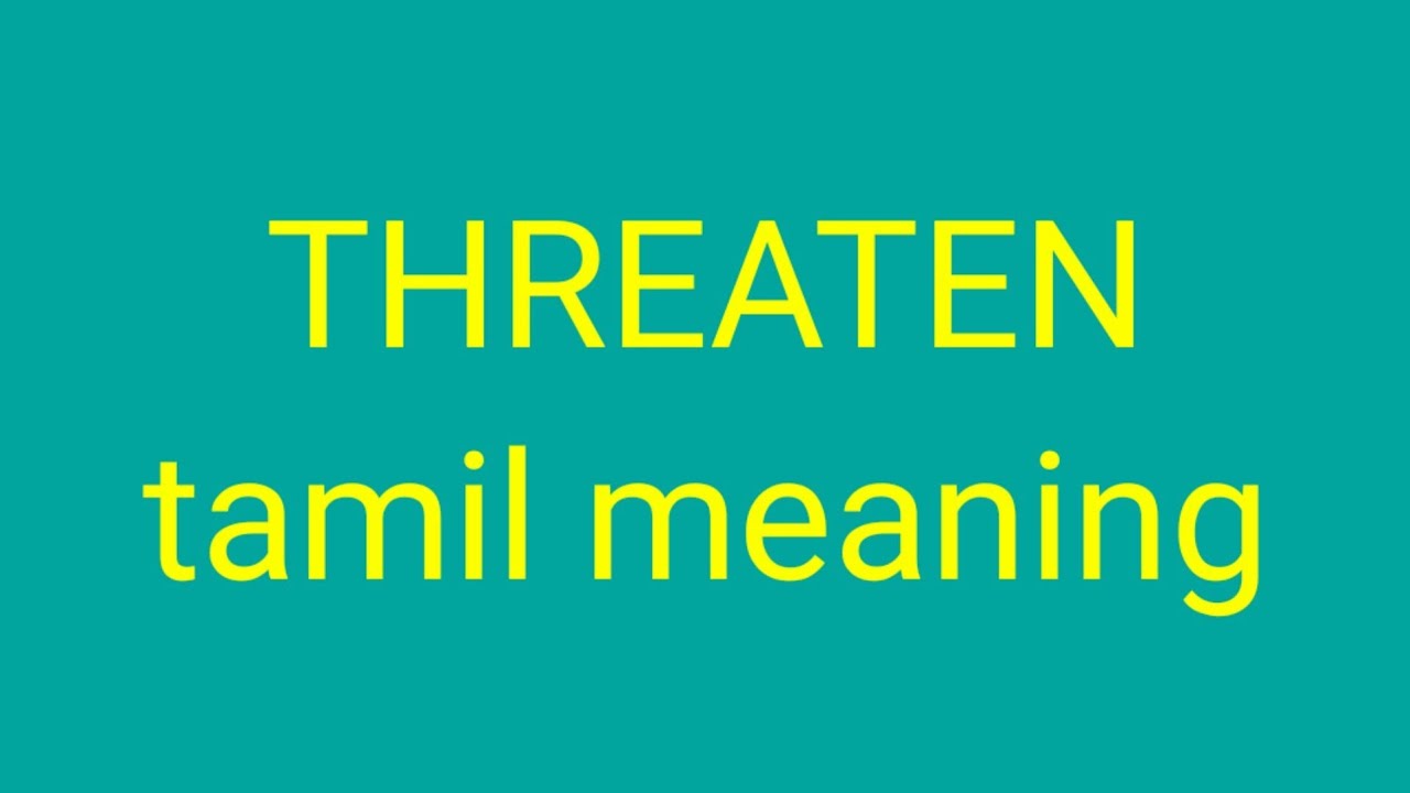 THREATEN Tamil Meaning sasikumar YouTube