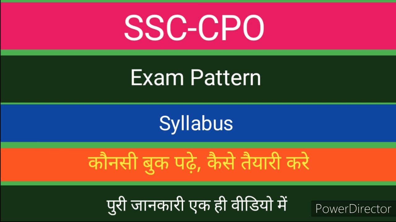 SSC-CPO | Exam Pattern | Syllabus | Books| Strategy | Complete Details ...