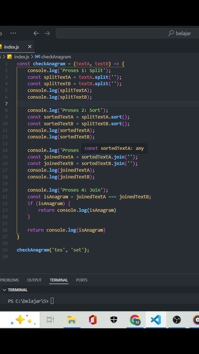 soal interview logic programmer - anagram #coding #javascript #programming #html #tutorial - YouTube