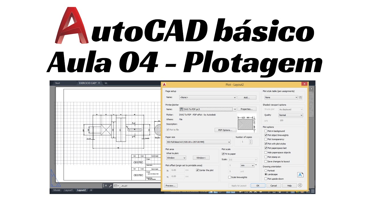 AutoCAD básico - Aula 04 | Como plotar o desenho - YouTube
