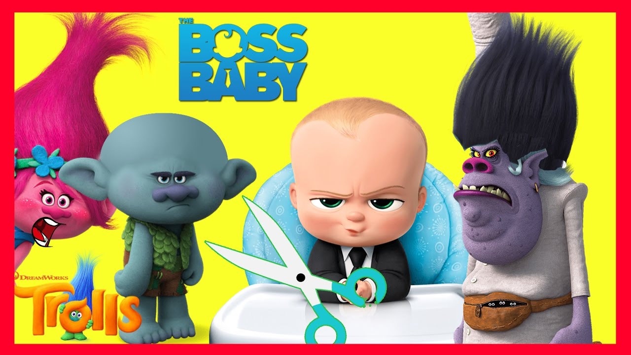 Boss Baby Cuts Trolls Hair with Bergen Chef Part 12 - Smurfs Toys ...
