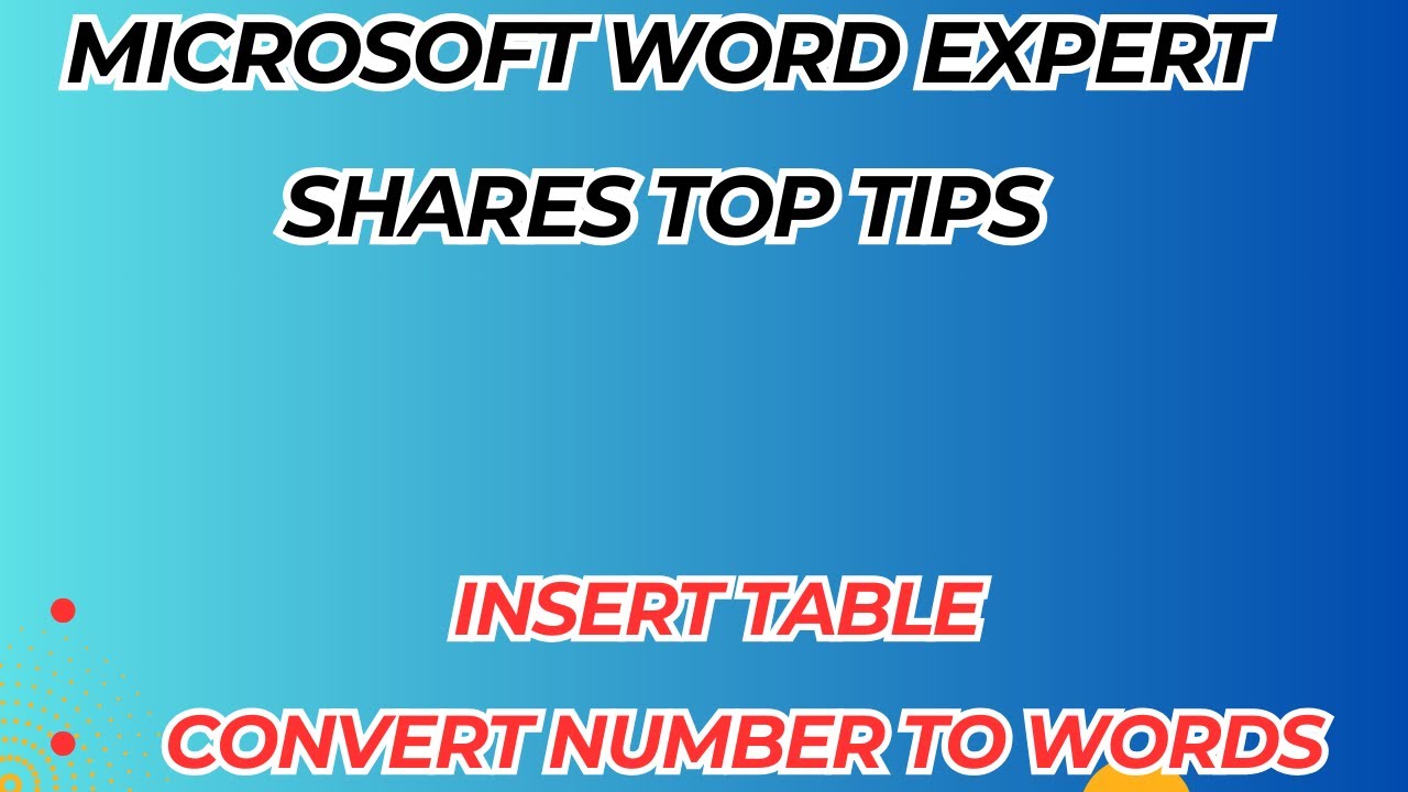 Microsoft WORD Expert Shares Top Tips - YouTube