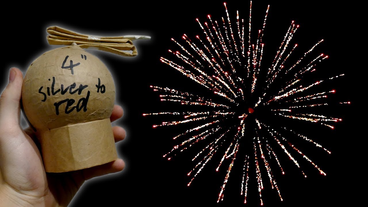 100mm SILVER wave to RED selfmade firework shell / 4 INCH Kugelbombe ...