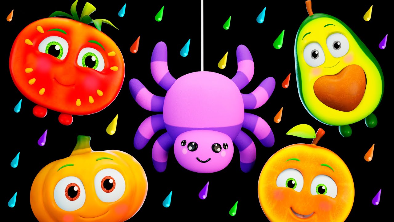 Itsy Bitsy Spider | Hello Fruits Sensory Compilation 🍉| Fun Animation ...