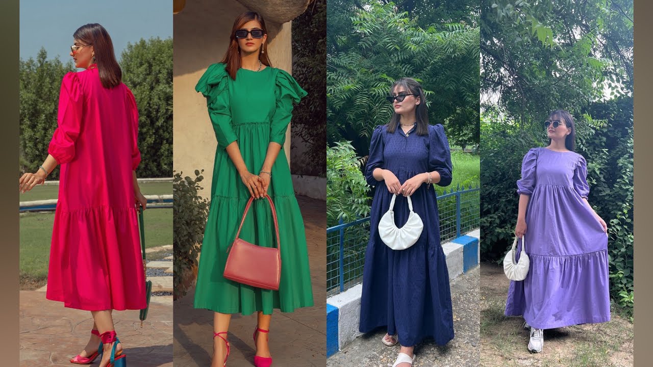 Stylish and trendy long frock designs 2023 || long frocks in solid ...