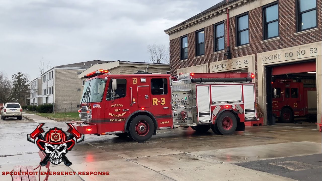 Detroit Fire Department Engine 53/Ladder 25 Responding PRIORITY 1 BOX ...