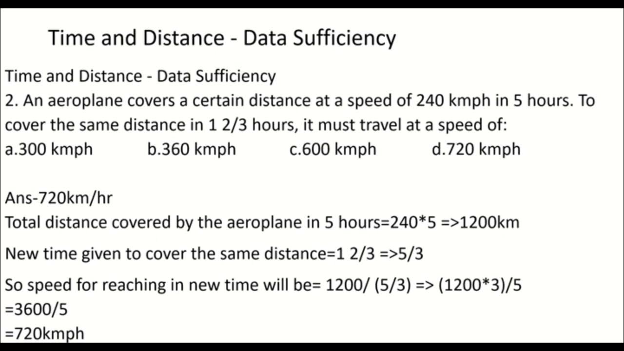 Distance, Time & Speed Aptitude Questions & Answers - YouTube