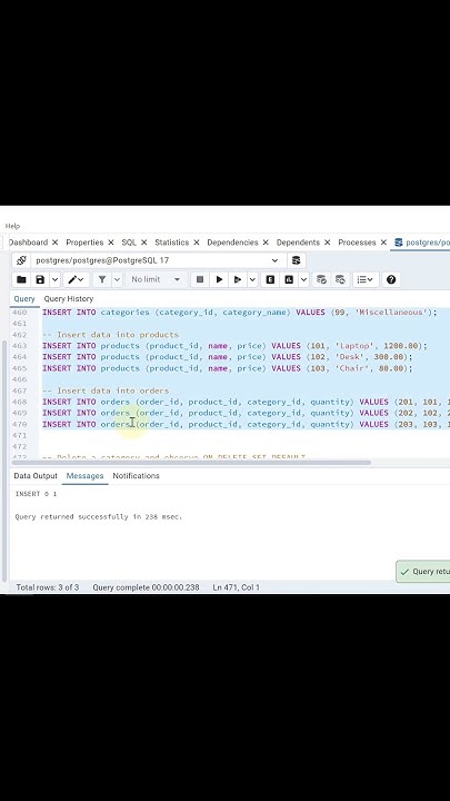 ON DELETE SET DEFAULT In PostgreSQL || Best PostgreSQL Tutorial Shorts ... ON DELETE SET DEFAULT In PostgreSQL || Best PostgreSQL Tutorial Shorts ...