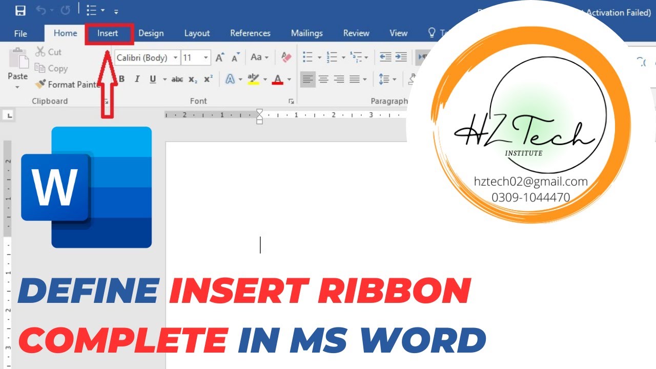 Insert Ribbon Complete Define in || MS Word || Urdu / Hindi - YouTube