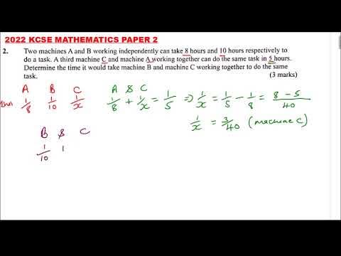 2022 KCSE MATHEMATICS PAPER 2 QUESTION 2 - YouTube