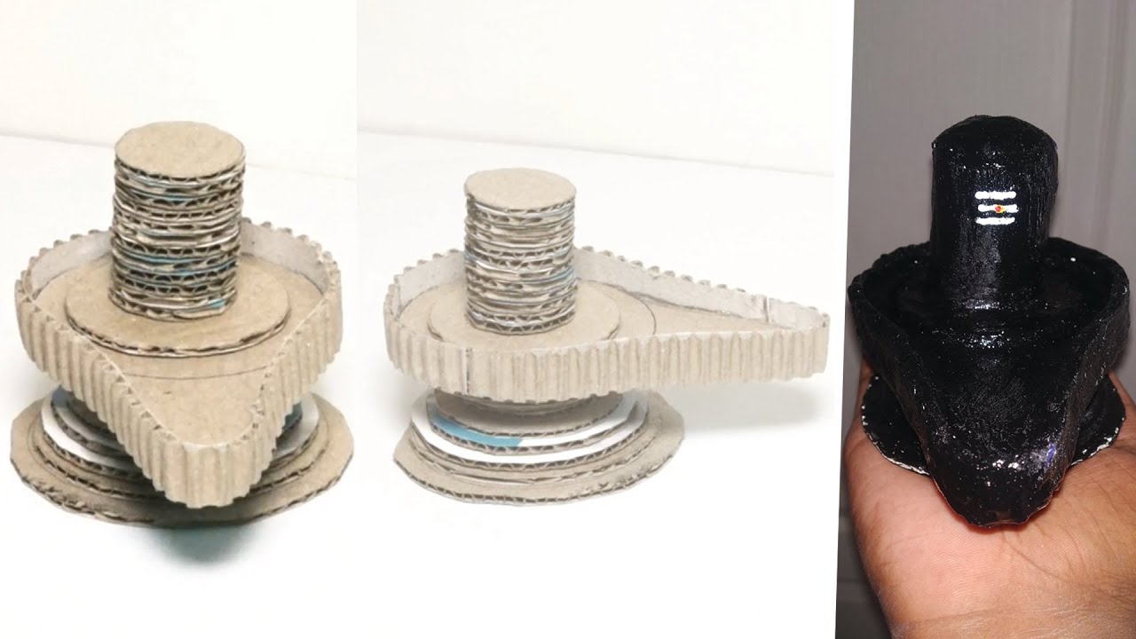 How To Make Shiva Lingam Using Cardboard and Cement | DIY Crafts - YouTube
