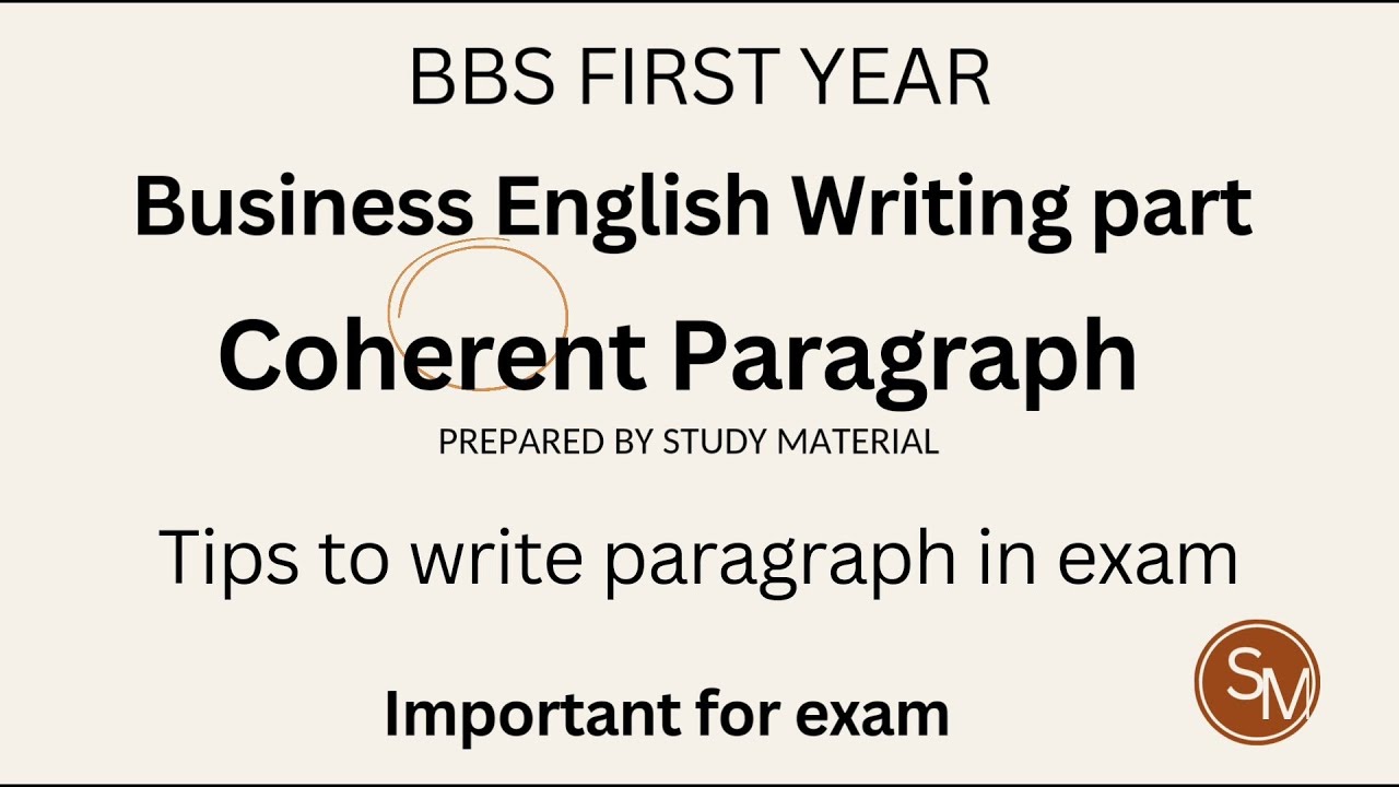 Coherent paragraph - BBS 1st year - By study material - YouTube