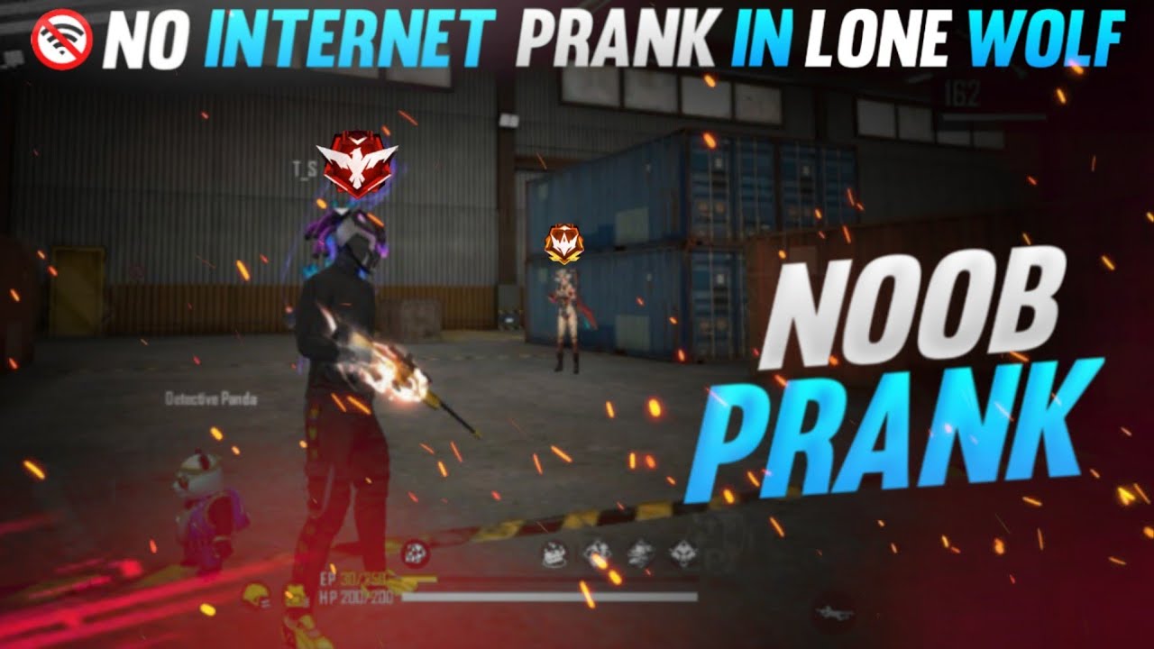 NO INTERNET PRANK FREE FIRE LONE WOLF || LONE WOLF 1 VS 1 NO INTERNET ...