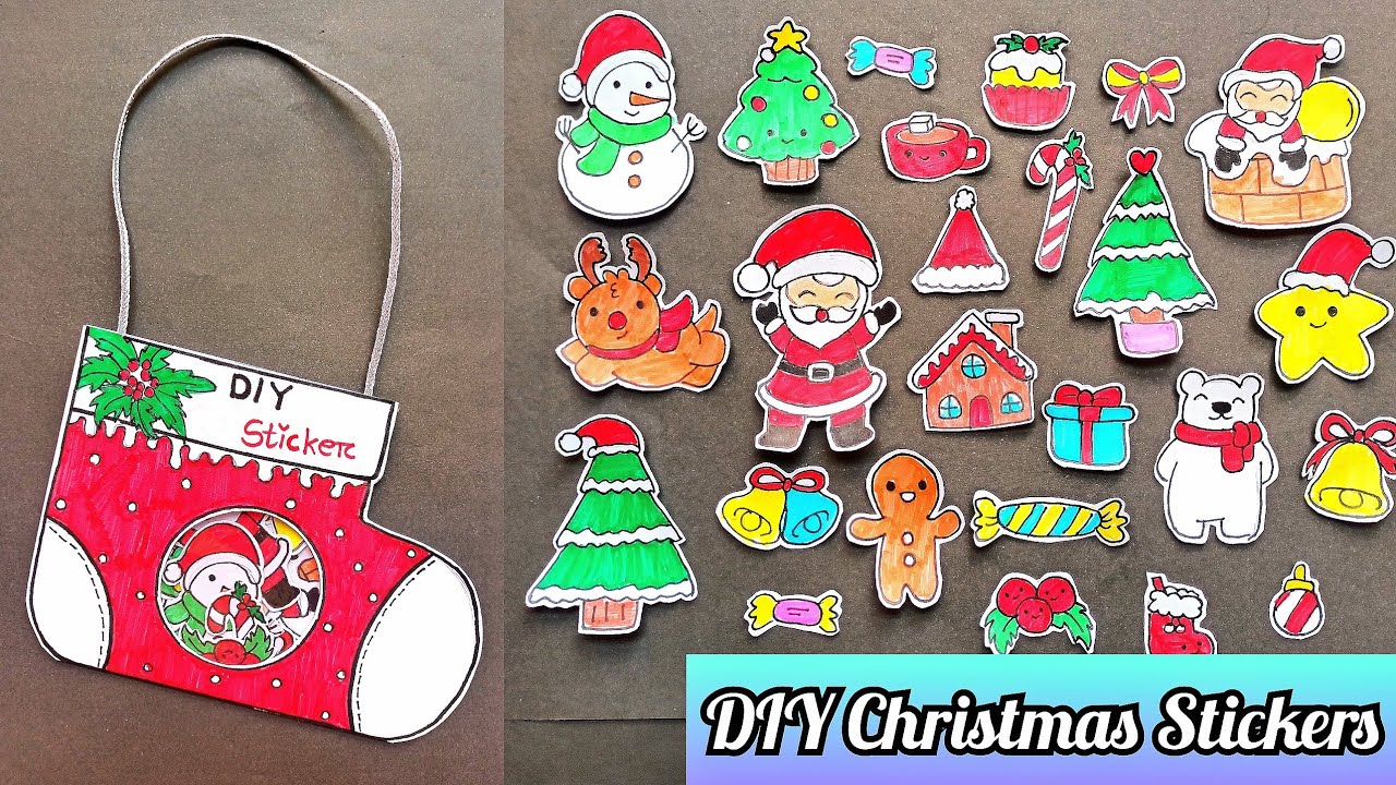 🎄How to Make CHRISTMAS STICKERS🎅 / DIY Christmas Stickers - YouTube
