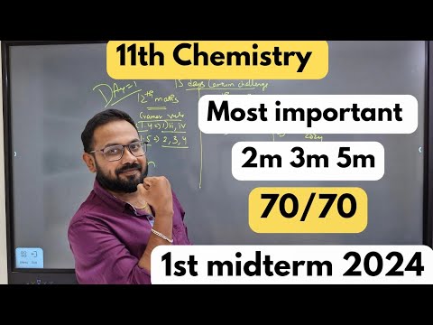11th Chemistry | 70/70 confirm -Most important 2m 3m 5m-1st mid term 2024 - YouTube