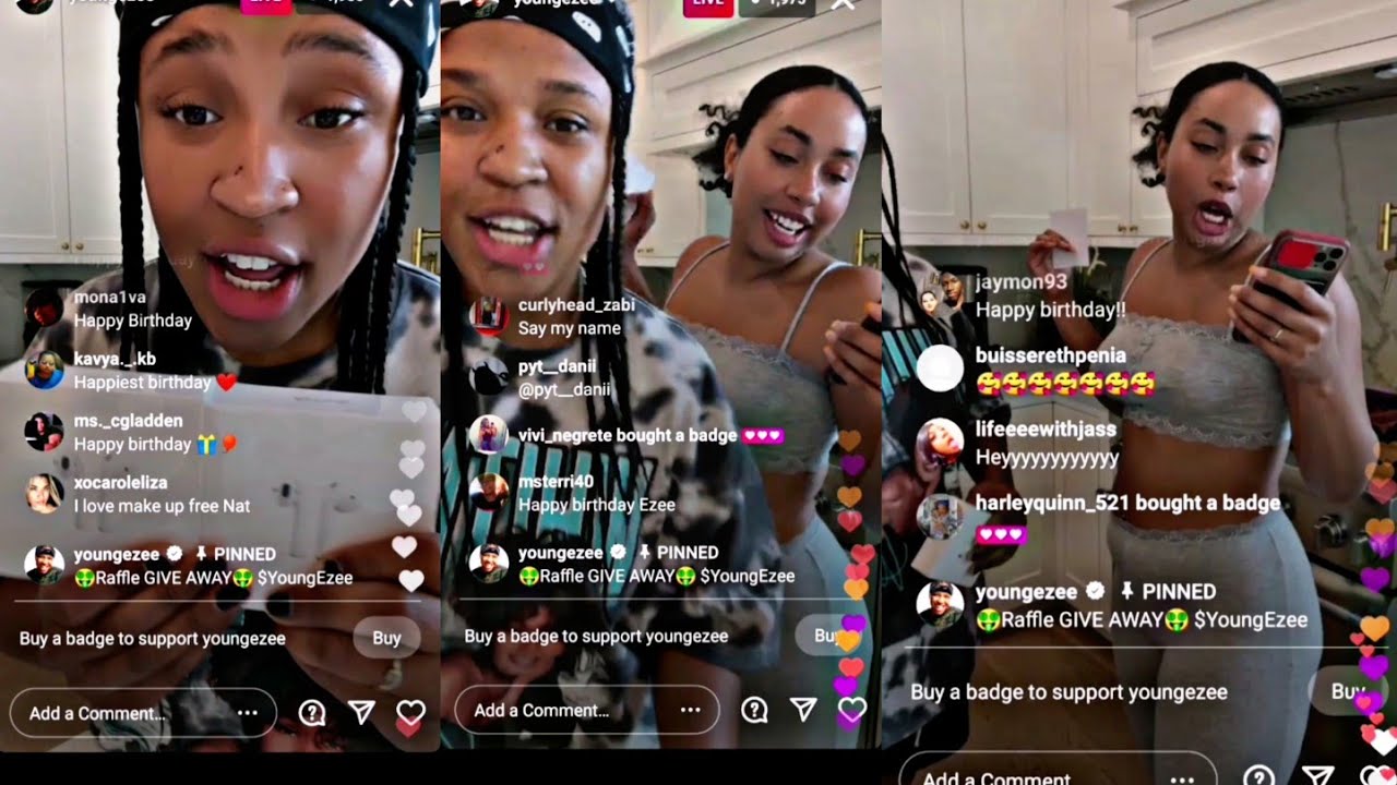 Ezee x Natalie Instagram Live, Raffel Giveaway For YoungEzee's Birthday ...