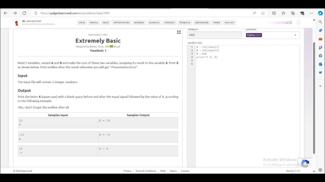 Solving Beecrowd 1001 Problem in python | Bangla Tutorial - YouTube
