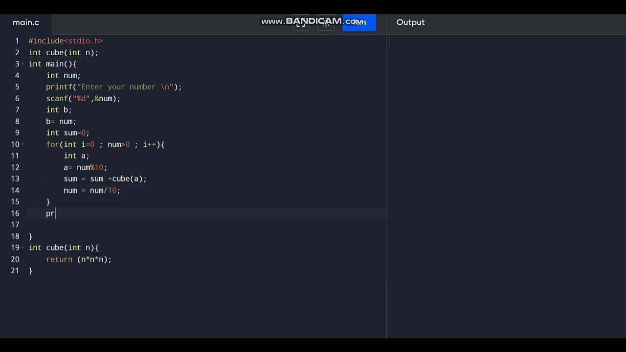 C Program Armstrong Number Using Function Concept Youtube