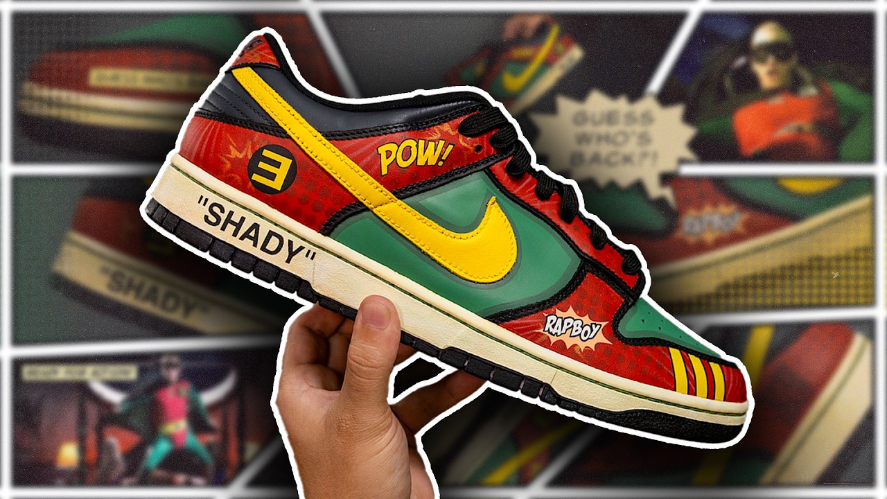 I Recreated Slim Shady's Robin Suit on Nike Dunks - YouTube