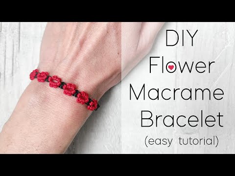 How to make a Macrame Flower Bracelet - Easy DIY Flower Bracelet