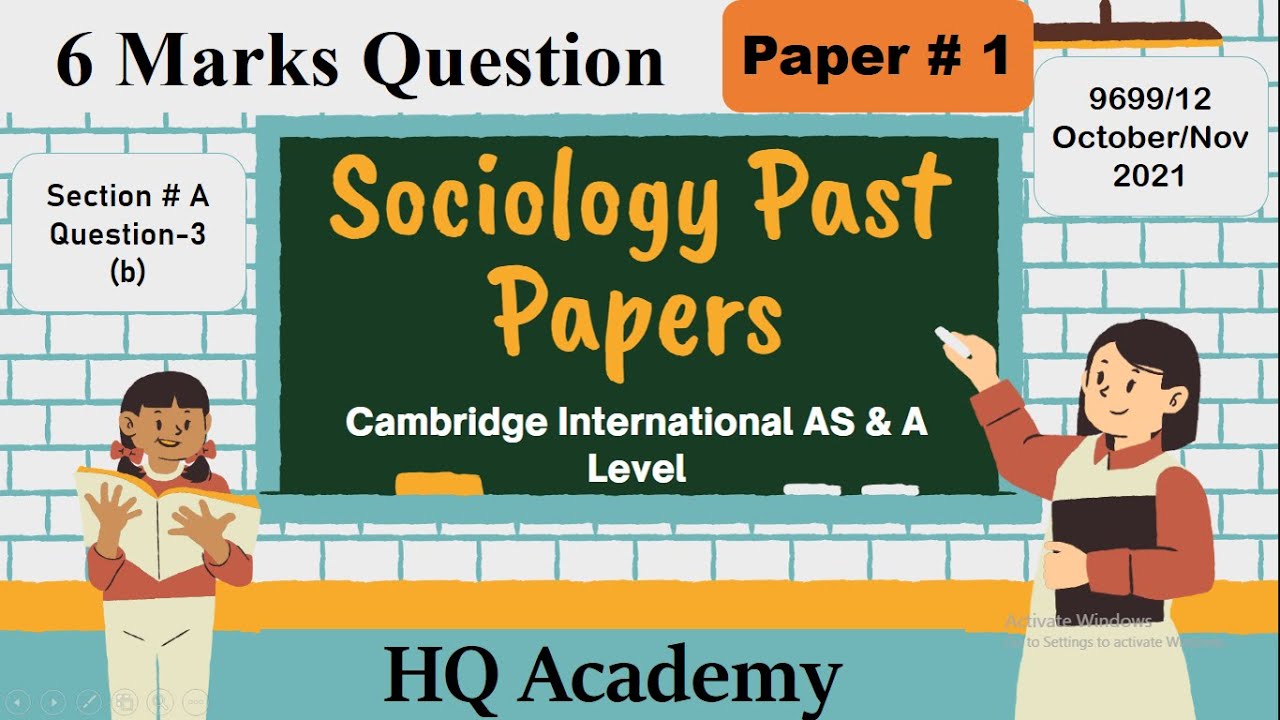 5. Paper#1 A Past Paper- Level-Sociology (9699)- |October/November 2021 ...