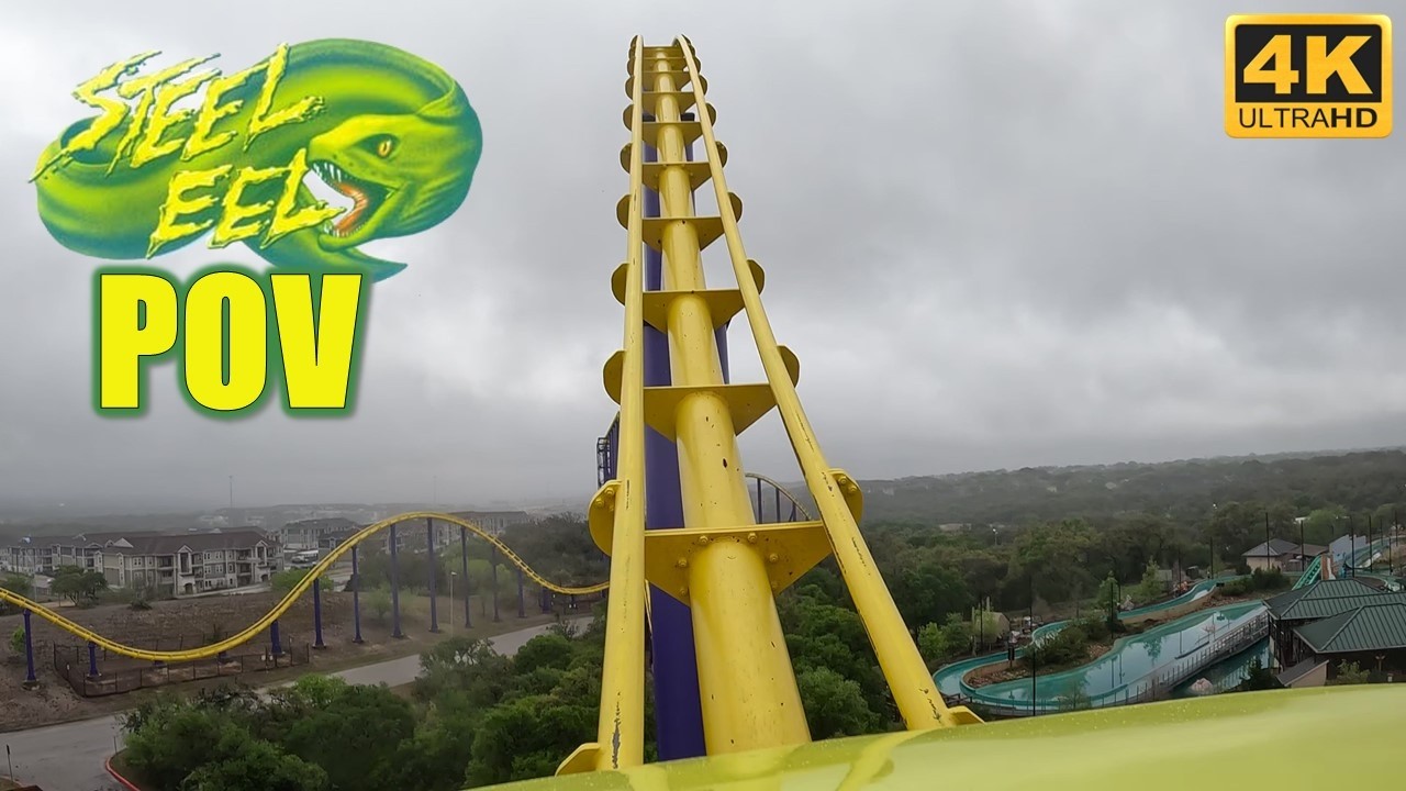 Steel Eel POV (Front Row, 4K 60 FPS, 2025), SeaWorld San Antonio Morgan ...
