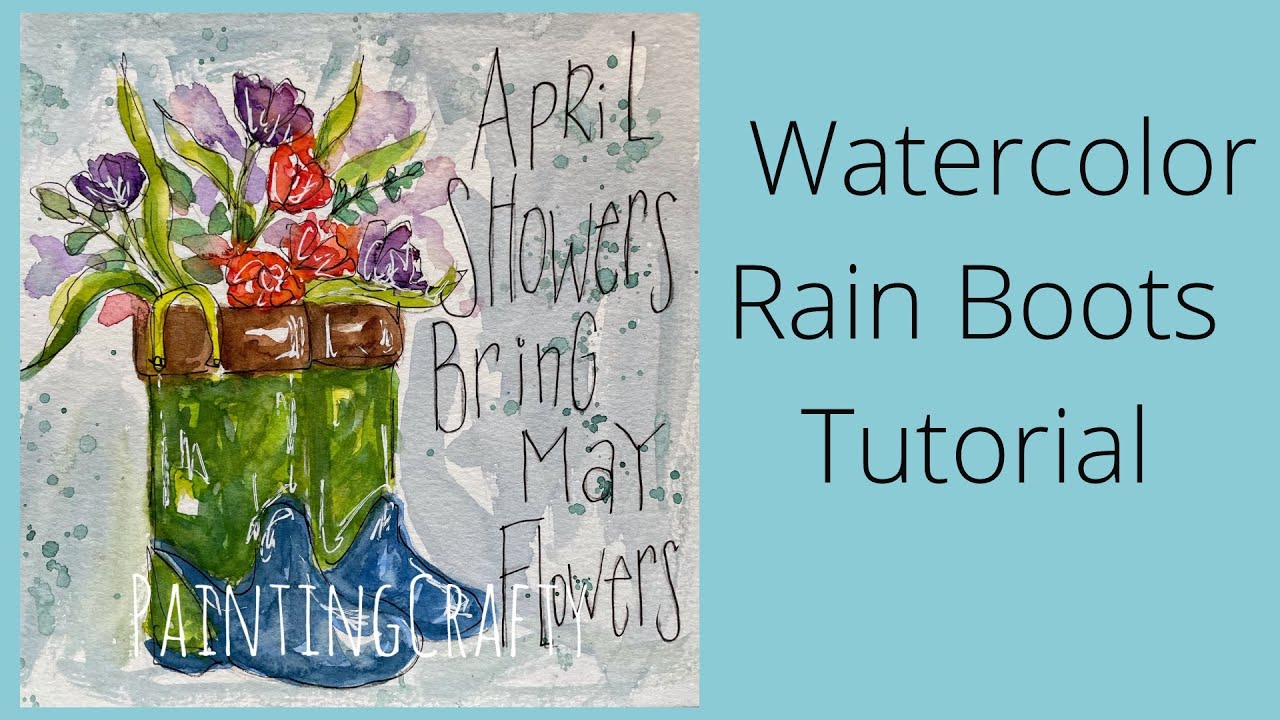 How to paint Watercolor Rain Boots #easywatercolor #watercolortutorial ...