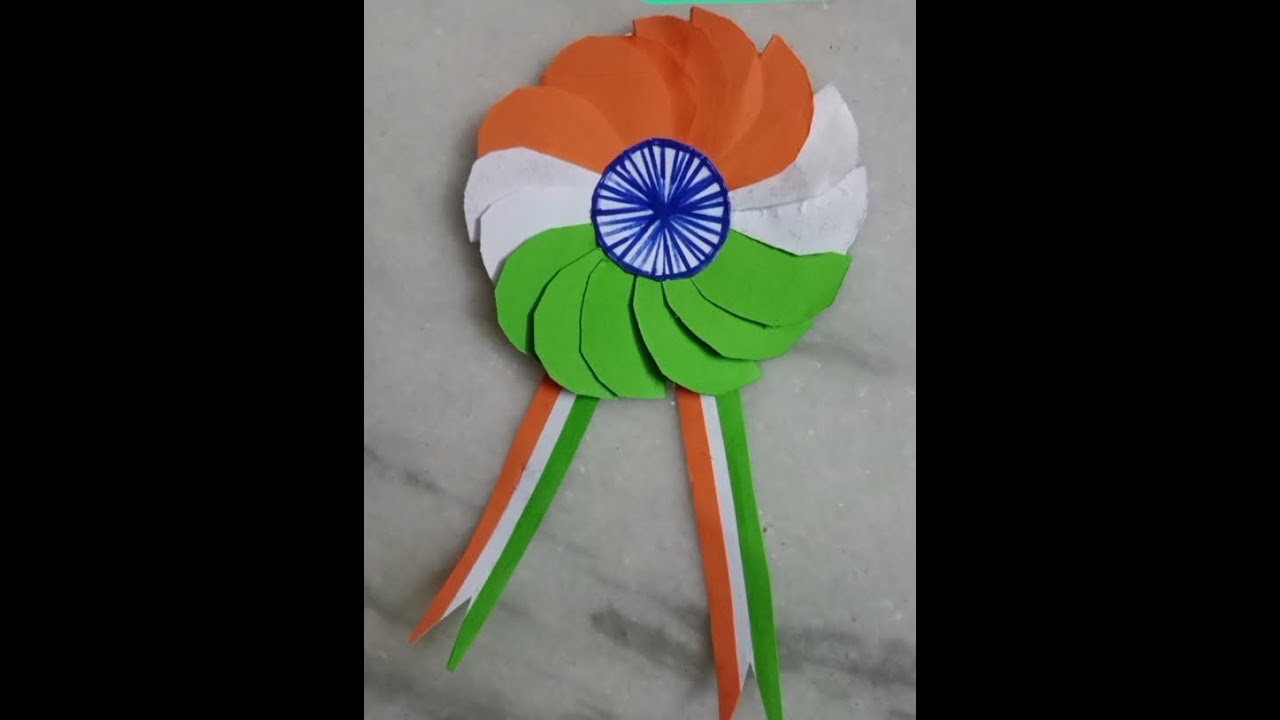 Tiranga paper badge for Independence day- Tiranga badge for kids - YouTube