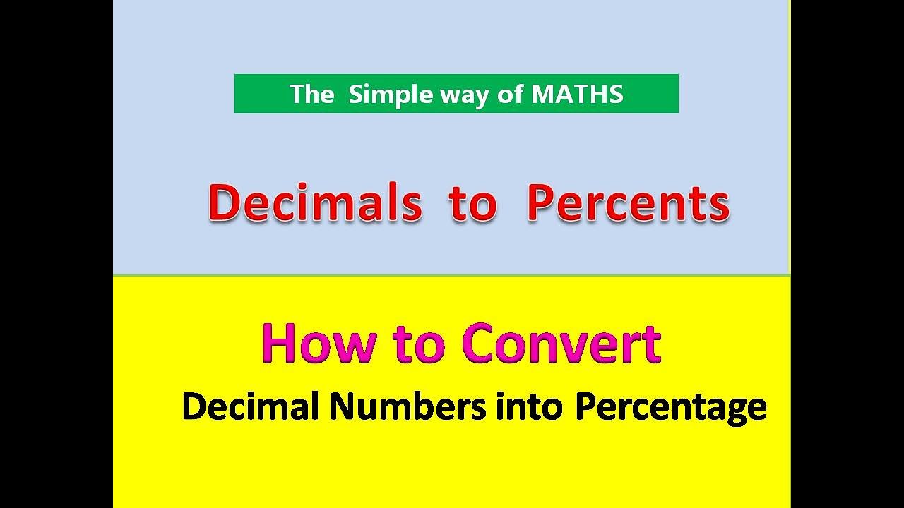 Decimals Into Percents How To Convert Decimal Number Into Percentage YouTube Decimals Into Percents How To Convert Decimal Number Into Percentage YouTube