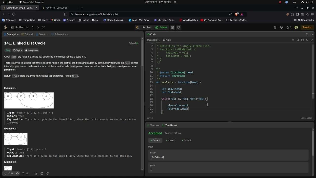 141. Linked List Cycle javascript easy solution - YouTube