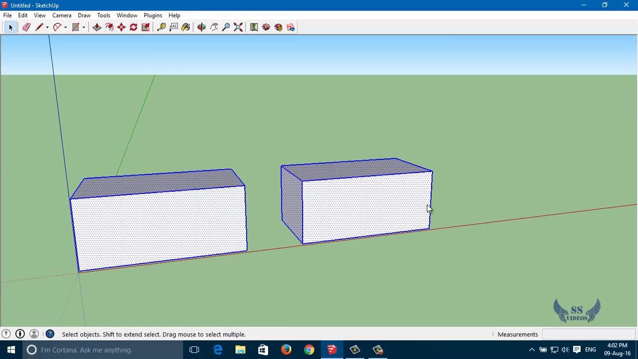 Sketchup Tutorial Part 2 Sketchup Selection Tool Sketchup Telugu Youtube