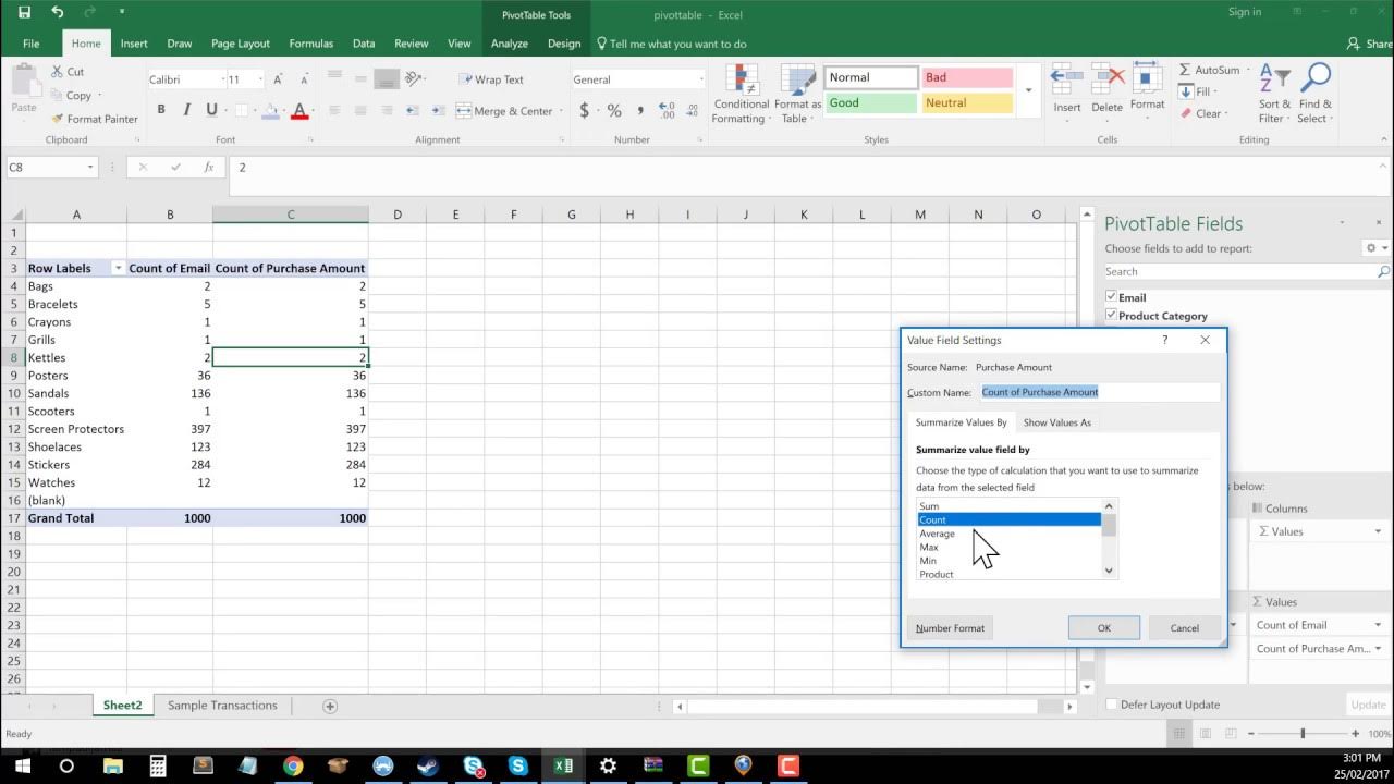 Excel for Marketers #7: How to Use Pivot Tables - YouTube