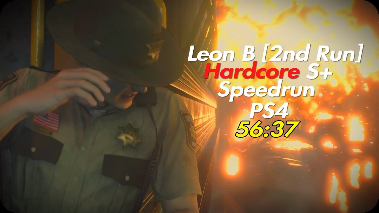 Resident Evil 2 Remake Leon B Hardcore Mode Ps4 Speedrun In 56 37 Igt